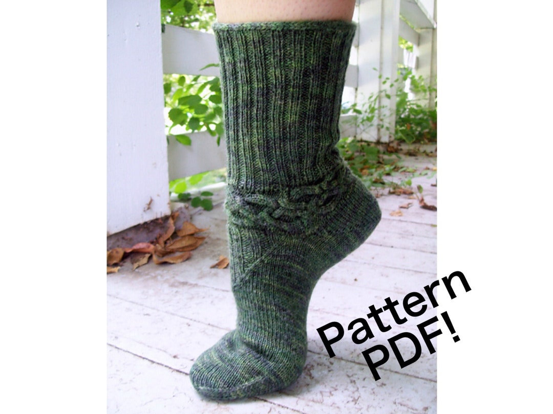 Sock Knitting Pattern: Unique Construction Cabled Socks, Bottom up AND ...