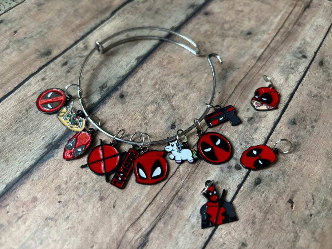 Deadpool Marvel Stitch Marker Bracelet, Knitting Jewelry, Set of 10 ...