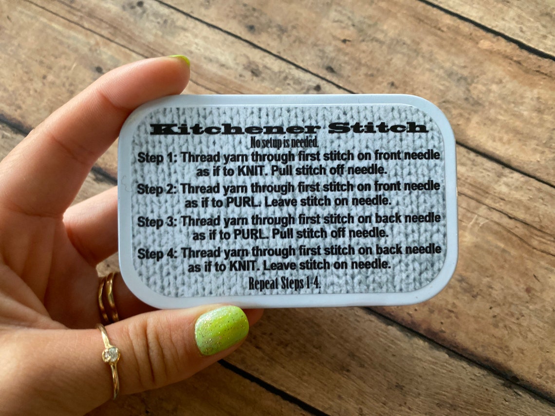 Learn to Knit Kitchener Stitch Knitting Cheat Sheet With - Etsy