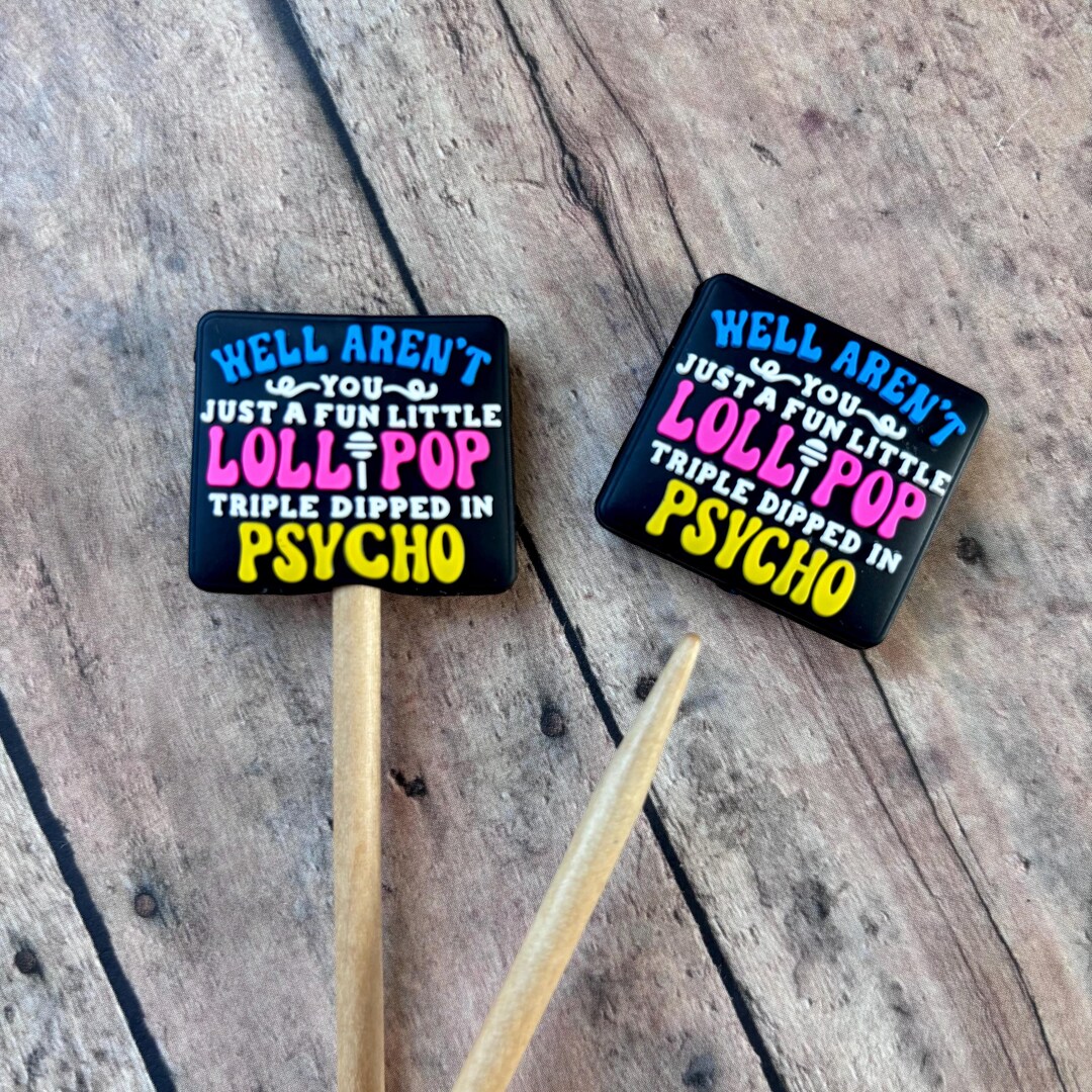 Psycho Lollipop Sassy Knitting Needle Point Protectors, Set of 2 Stitch ...