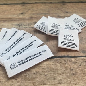 Handknit Labels for Knit Garments, Funny Sew in Label Set for Knitters ...