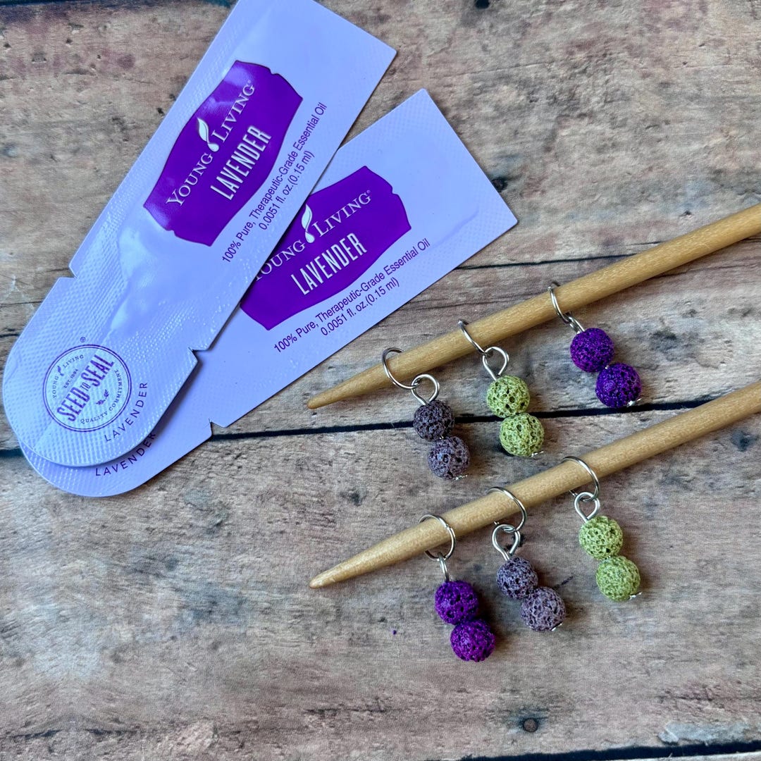 Lava and Lavender Stitch Markers, Set of 6 With Essential Oils - Etsy