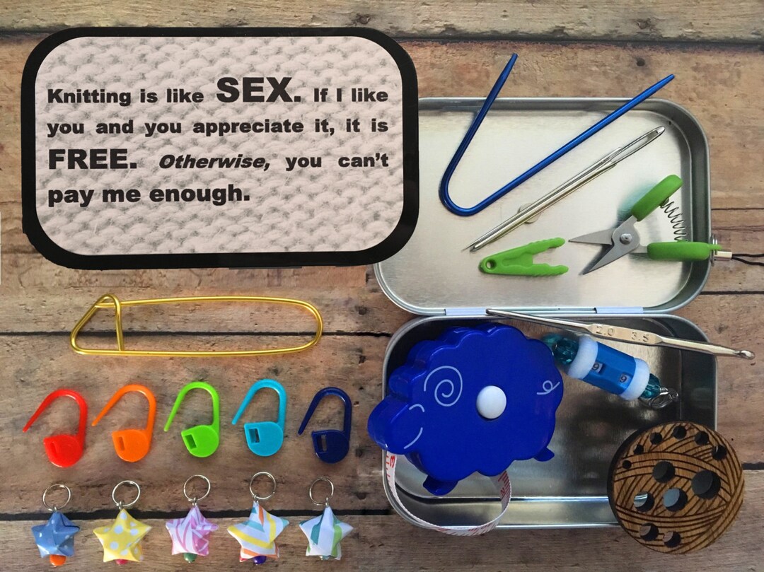 Knitting Is Like Sex Travel Sized Knitting Notions For Travel And Knit Night Etsy