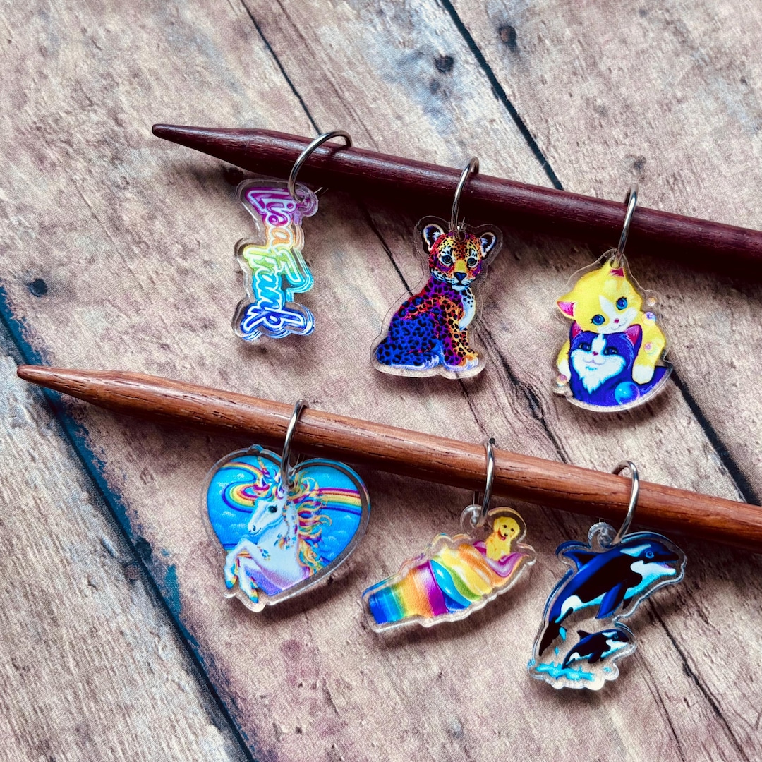 Lisa Frank Stitch Marker Set, Lightweight Markers for Knitting or ...