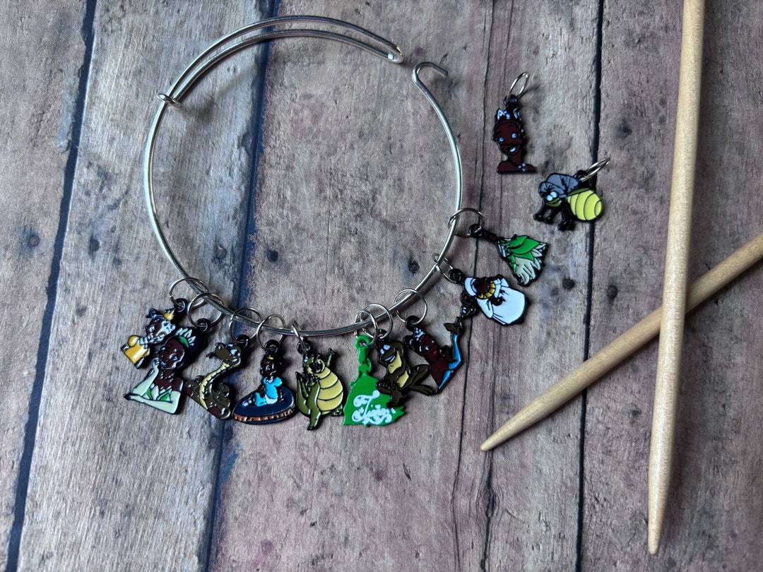 Tiana Princess and the Frog Stitch Marker Bracelet, Knitting Jewelry ...