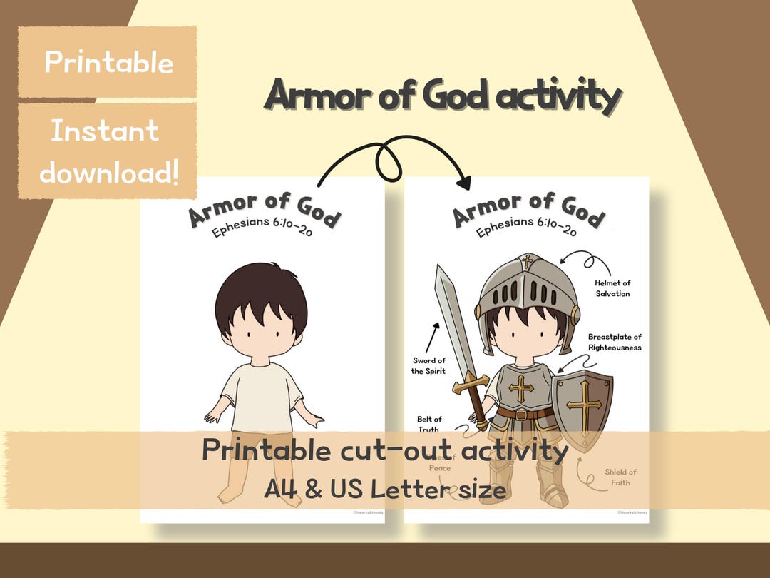 Armor of God Printable Cutout Activity | Ephesians 6:10–20 | Bible ...