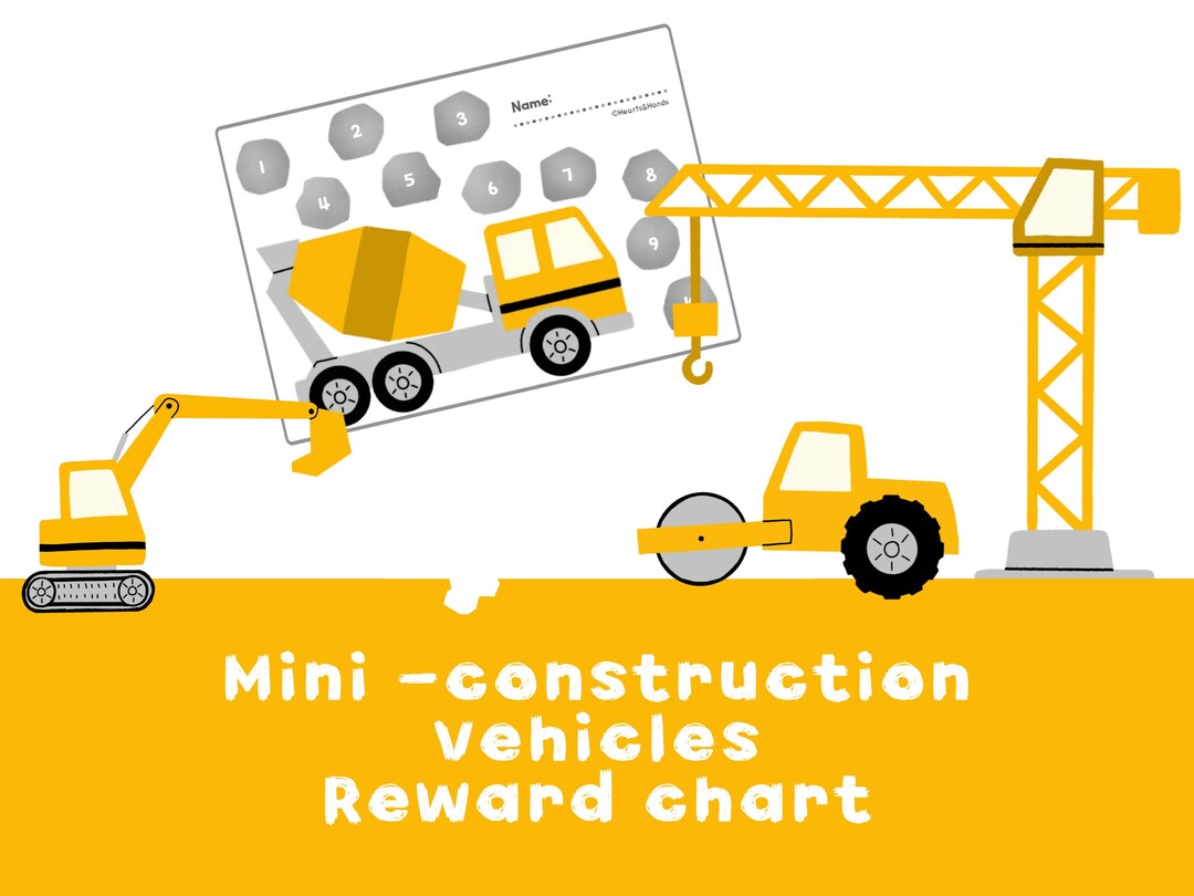 Mini Construction Vehicle Reward Chart Printable | Kids Behavior ...