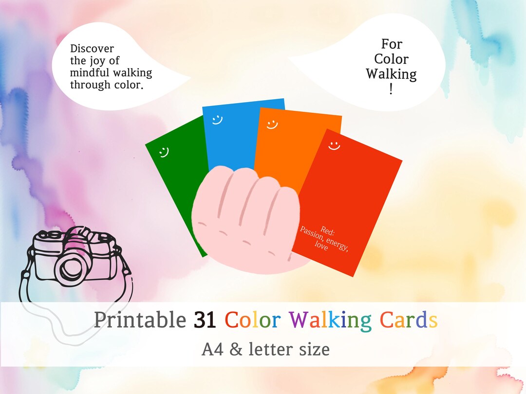 Printable Color Walking Cards | Nature Color Scavenger Hunt | Color ...