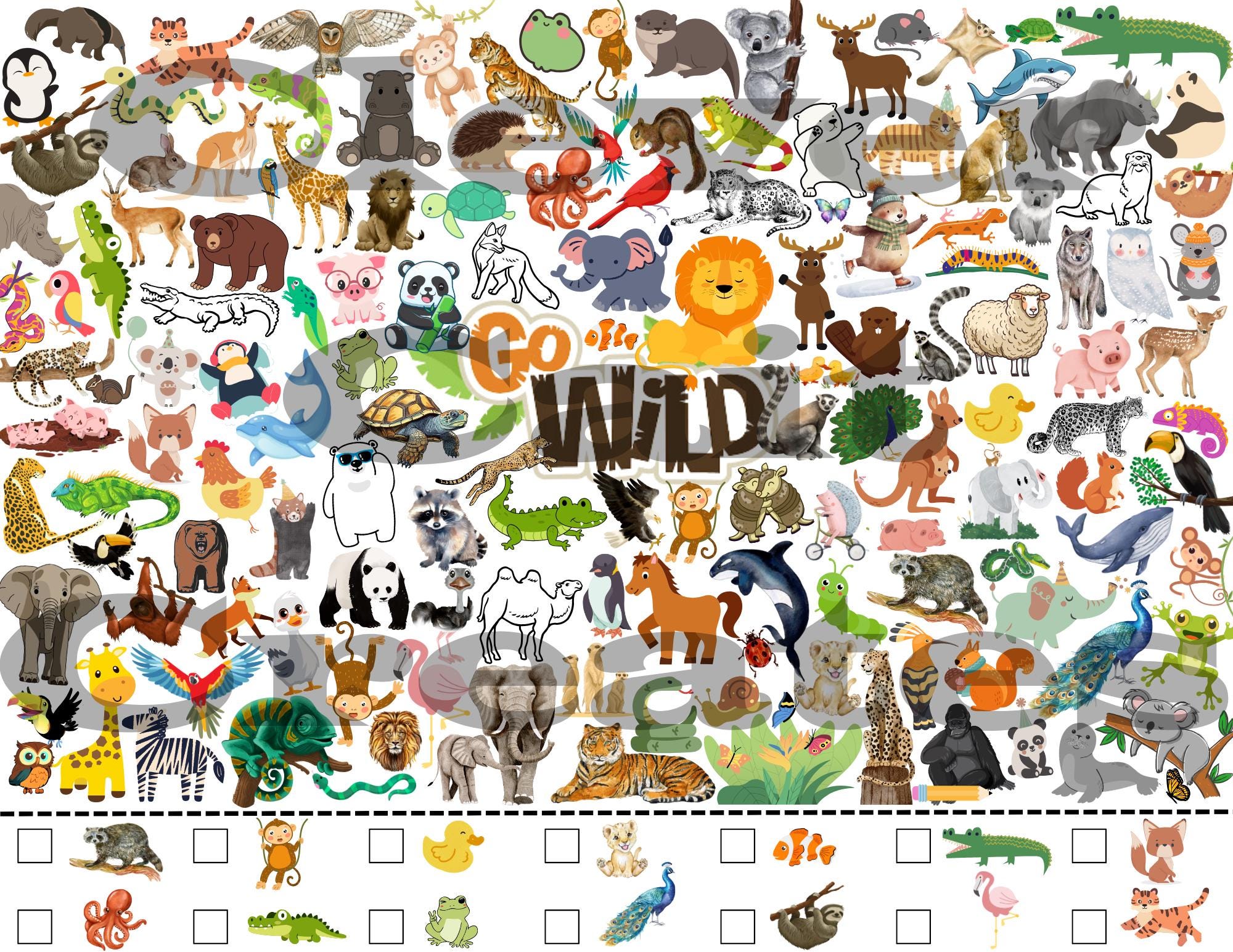 Animal Ispy Worksheets: Visual Scanning Game for Kids (PDF Downloadable ...