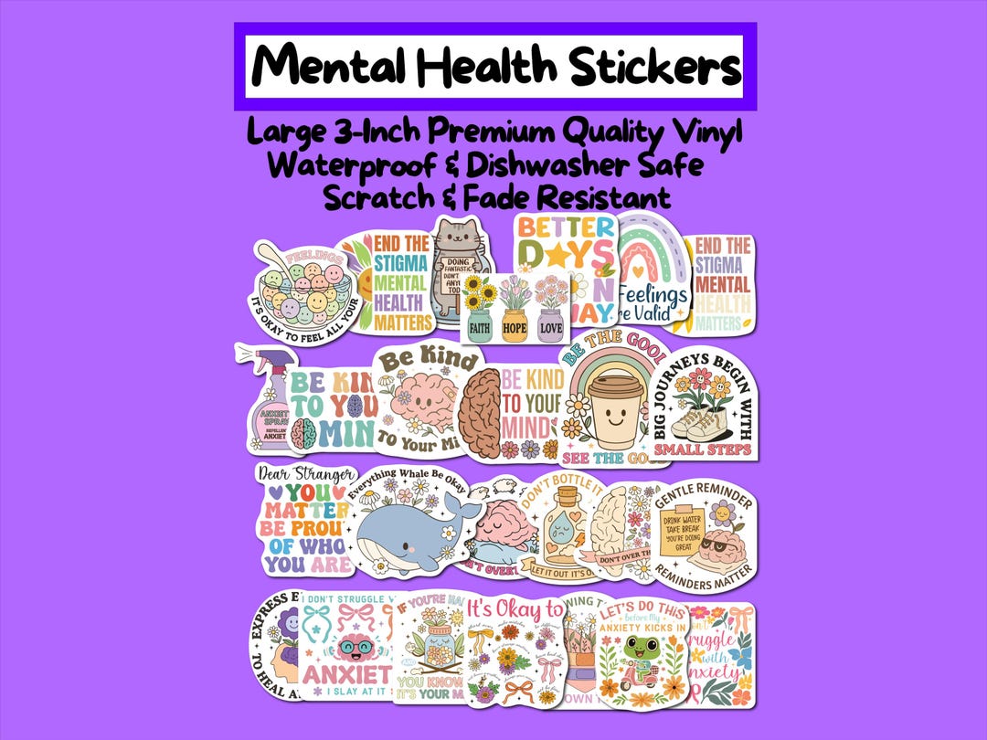 Mental Health Decals Positive Affirmation Waterproof Vinyl Stickers - Etsy