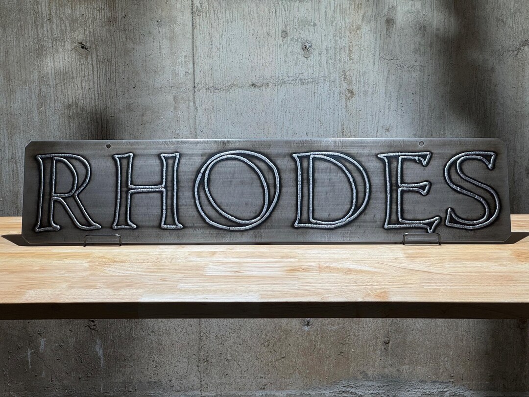 TIG Weld Embossed Steel Name Plaque | Personalized Sign | Custom Name ...