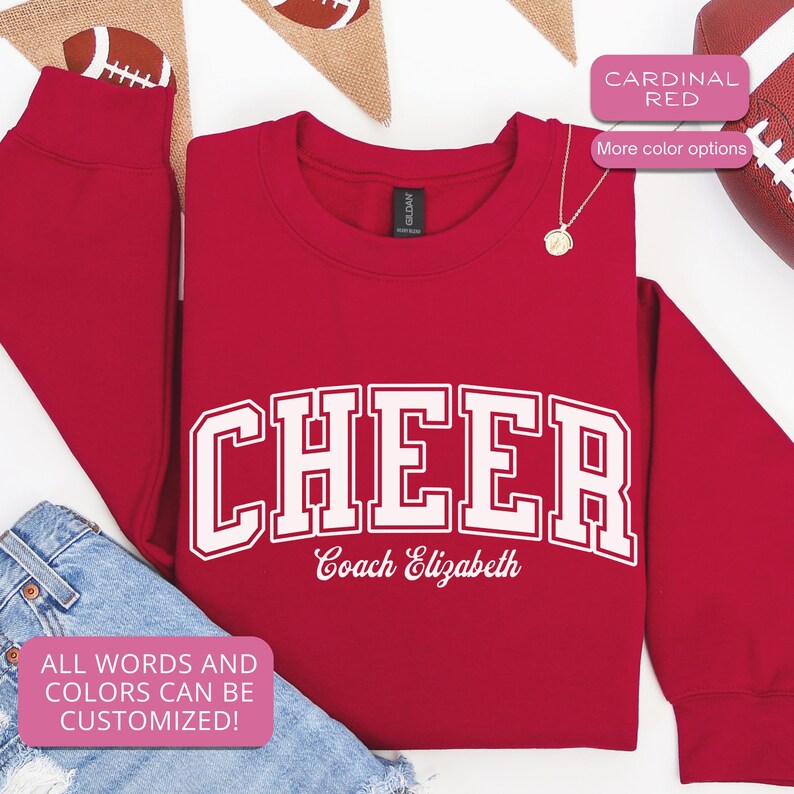 Personalized School Sweatshirt, Collegiate Block Font, Custom Teacher ...
