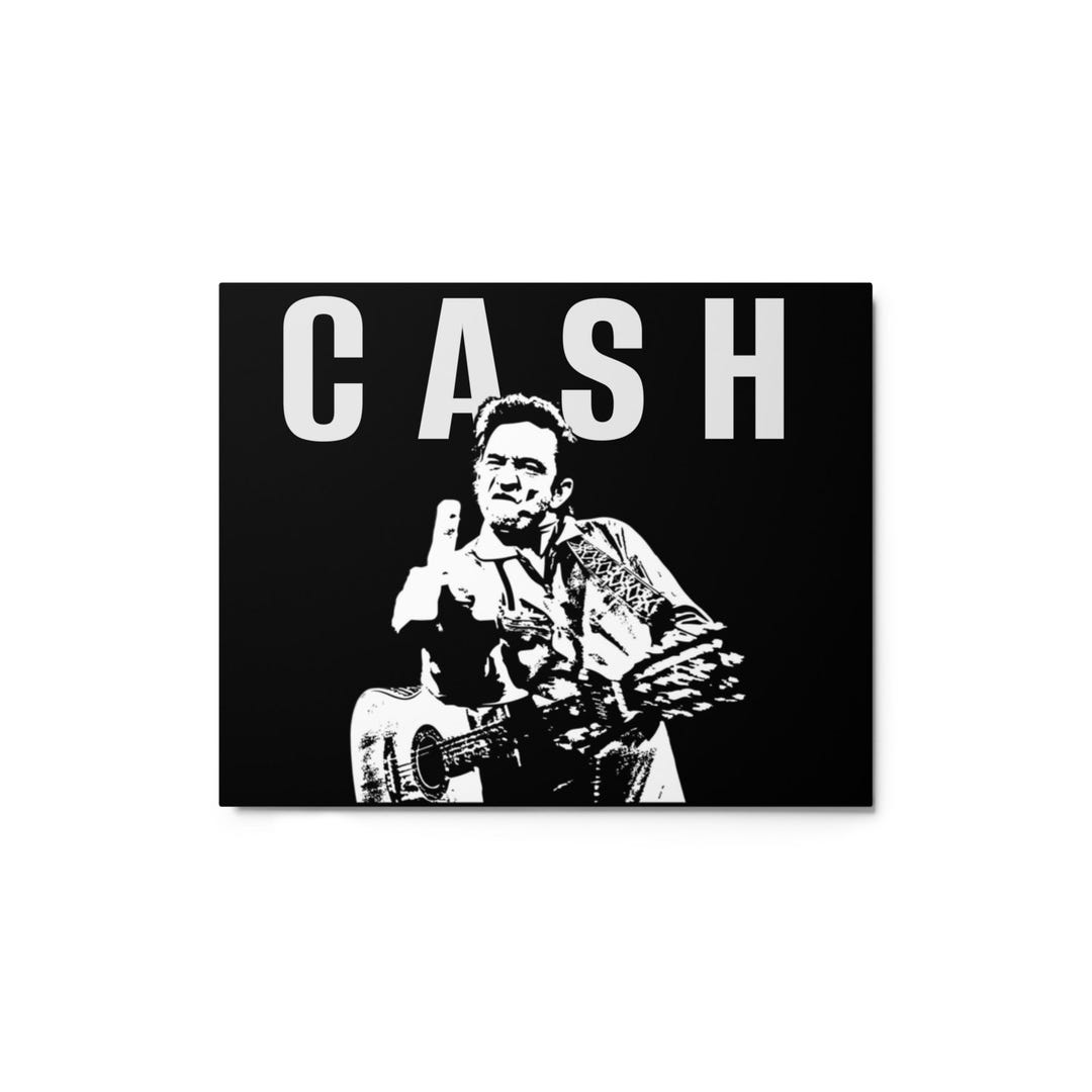Johnny Cash Middle Finger Metal Print 8" X 10" - Etsy