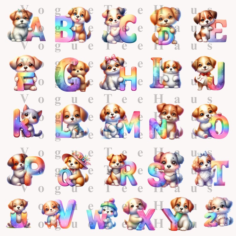 Puppy Alphabet PNG | Dog Numbers, Kids Crafts (digital Download) - Etsy