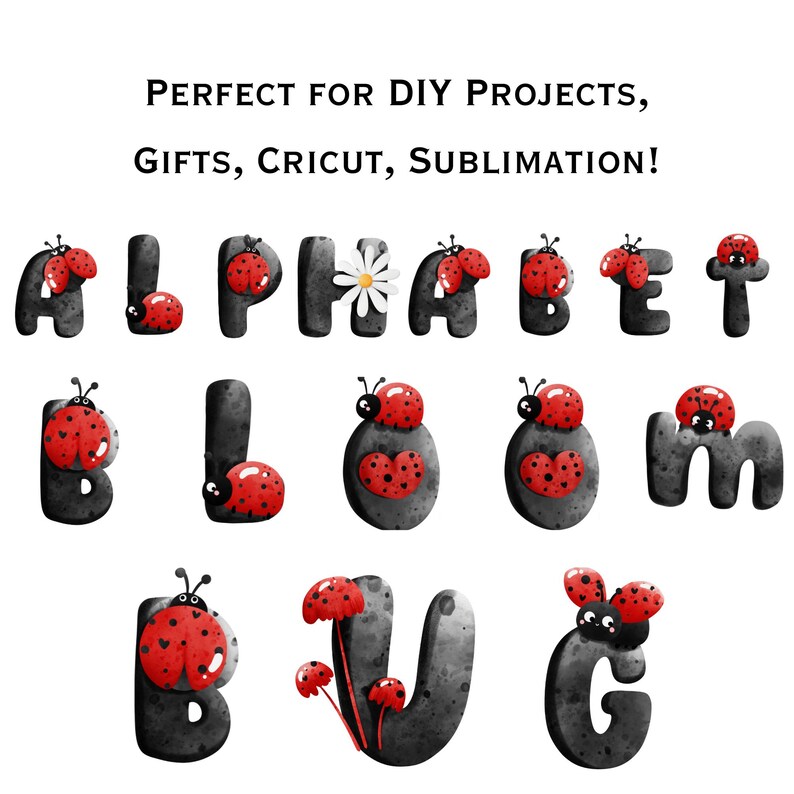 Garden Bug Alphabet A to Z PNG | Insect Letters Kids Learning Crafts ...