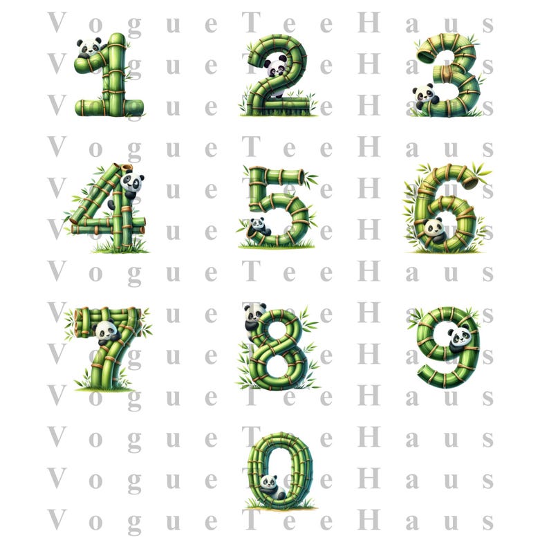 Panda Bamboo Alphabet PNG Bundle | Kids Nursery Decor (digital Download ...