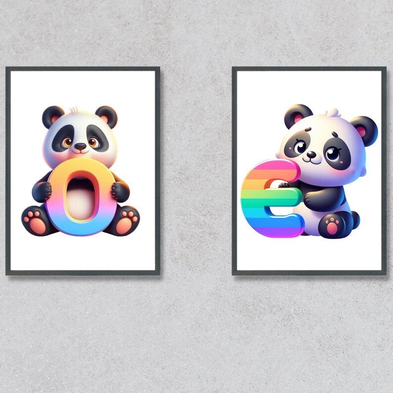 Panda Alphabet PNG Bundle | A-Z Letters, 0-9 Numbers (digital Download ...