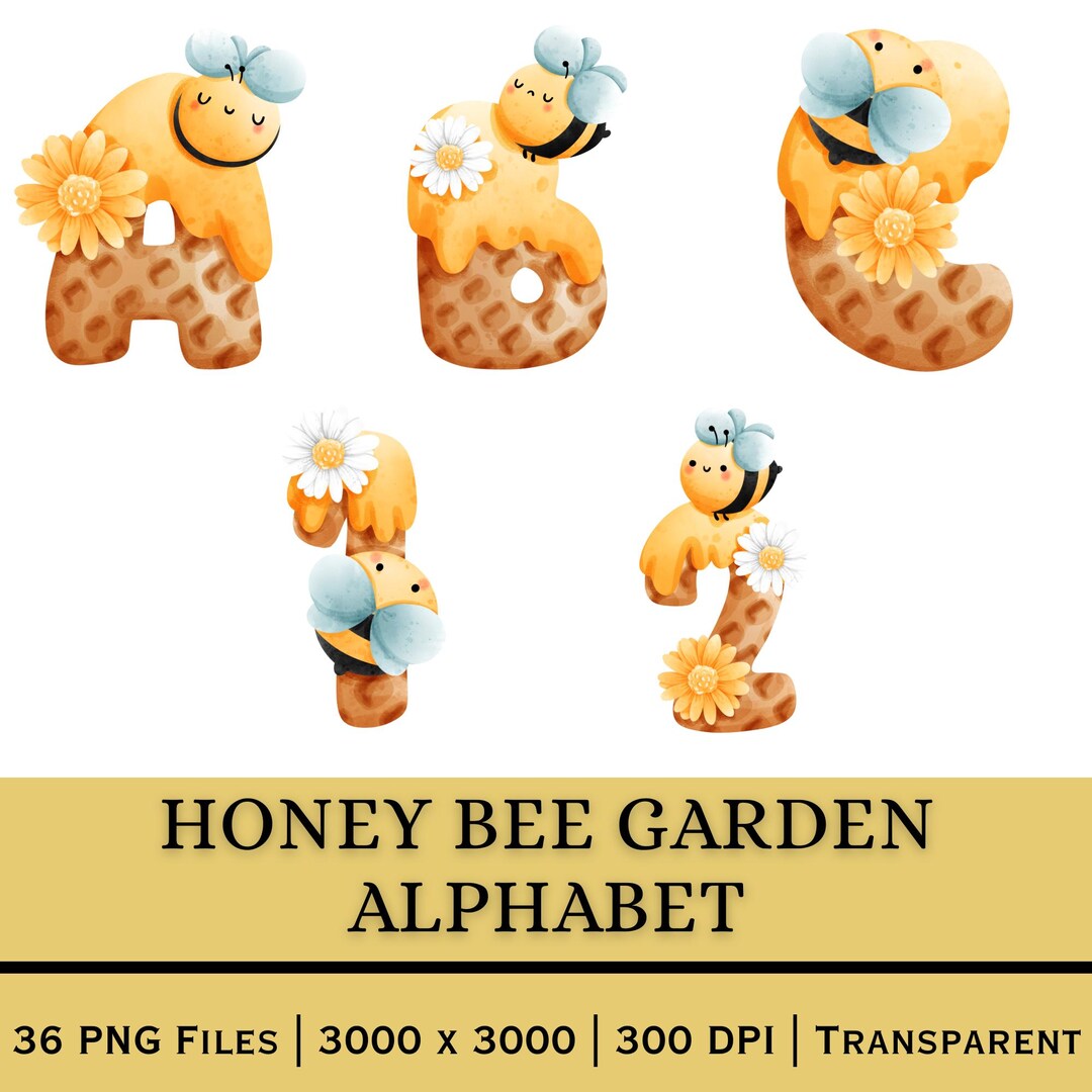 Honey Bee Garden Alphabet PNG | Kids Learning, Classroom Decor (digital ...
