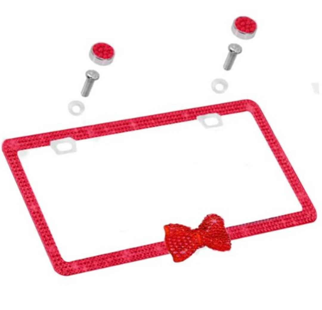 Rhinestone License Plate Frame With Accent Ultra Bling Red - Etsy