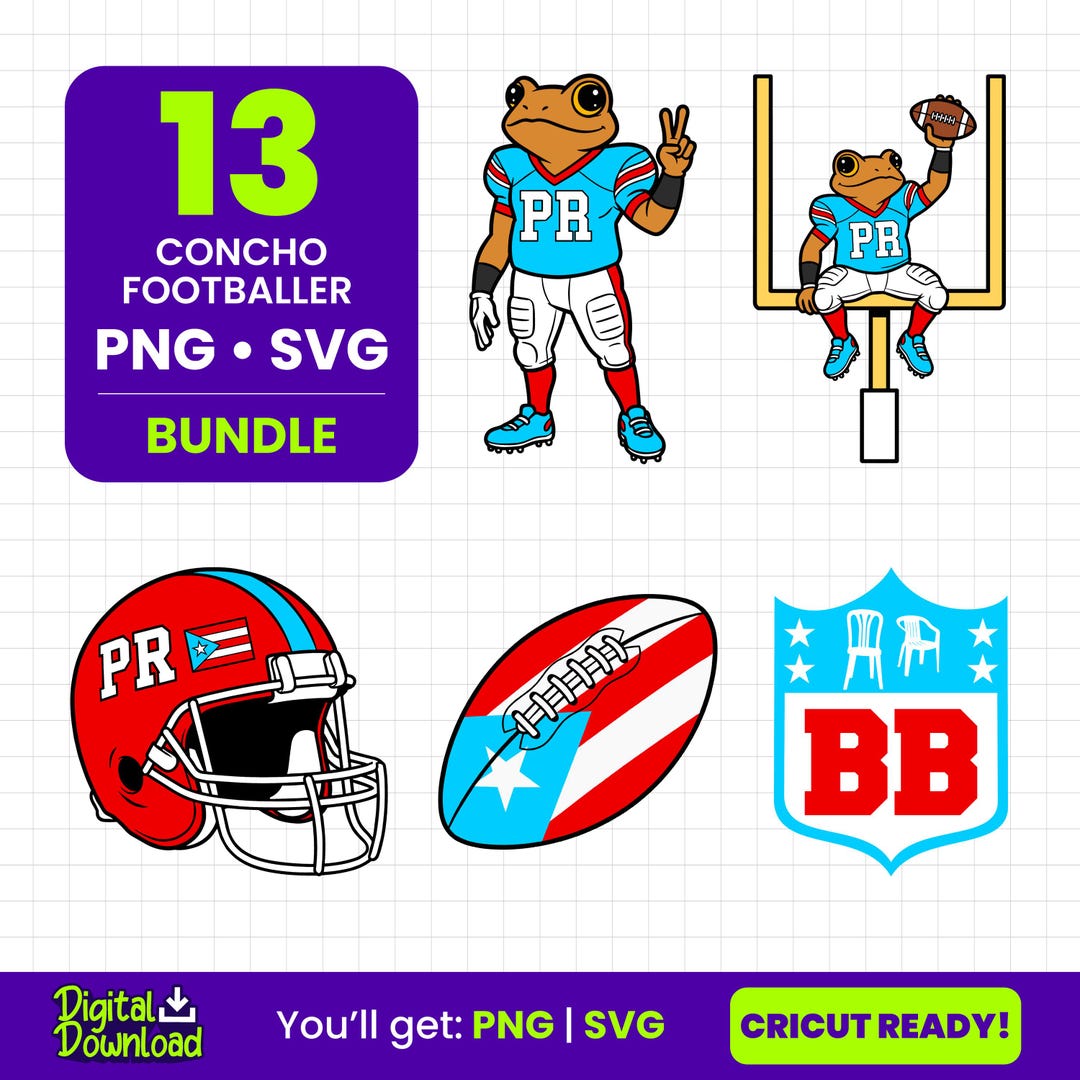 Concho Football Player PNG SVG / DTMF Concho / Puerto Rico Design ...