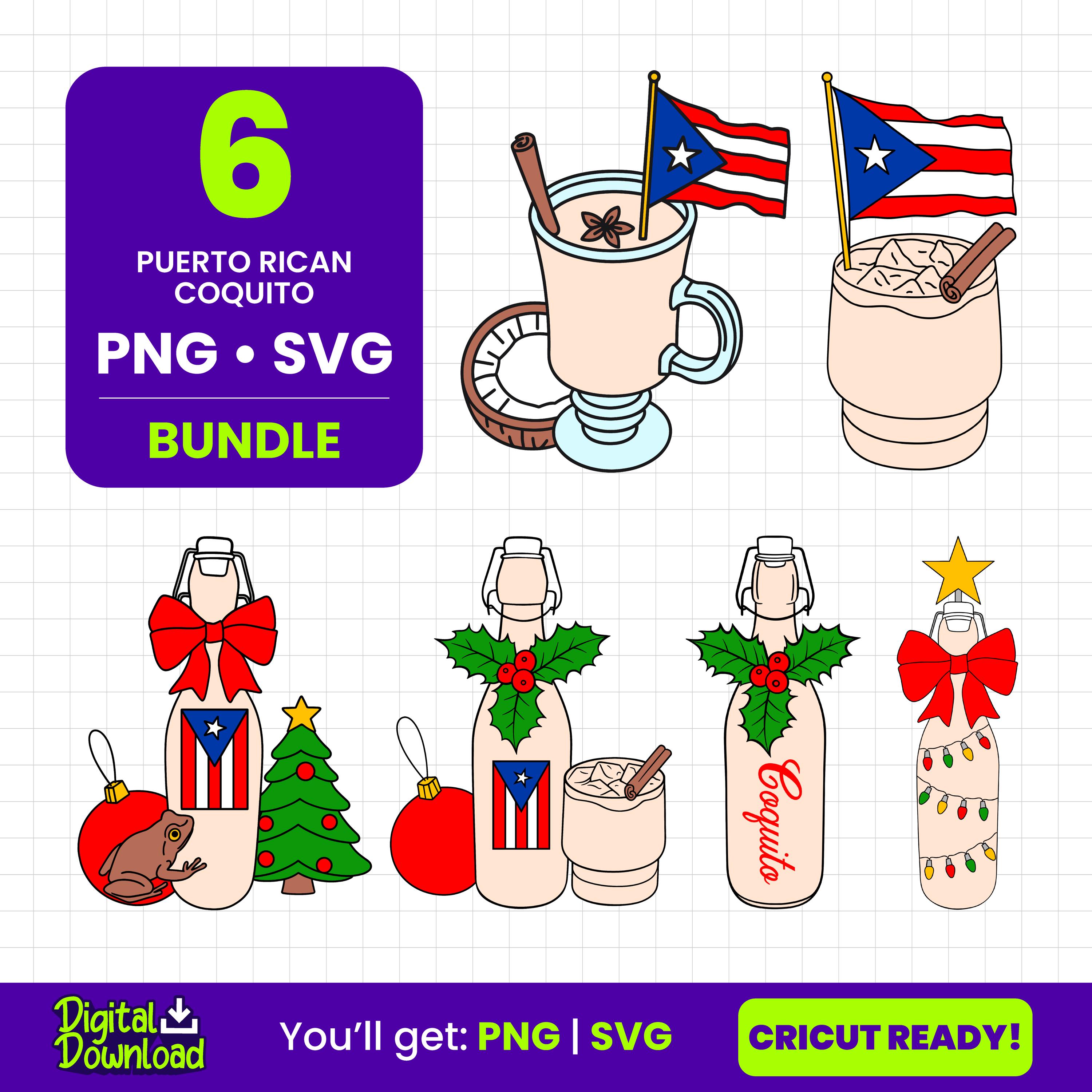 Coquito Season Svg | Coquito Png Bundle | Puerto Rico Flag Art ...