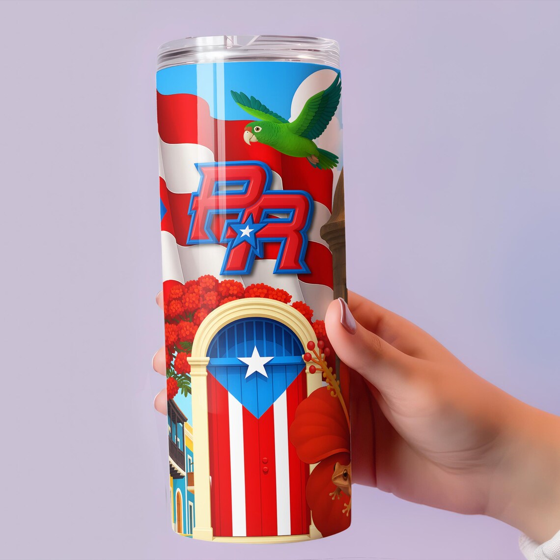 Puerto Rico Tumbler Wrap PNG | 20oz Skinny Tumbler Wrap | Boricua Png ...
