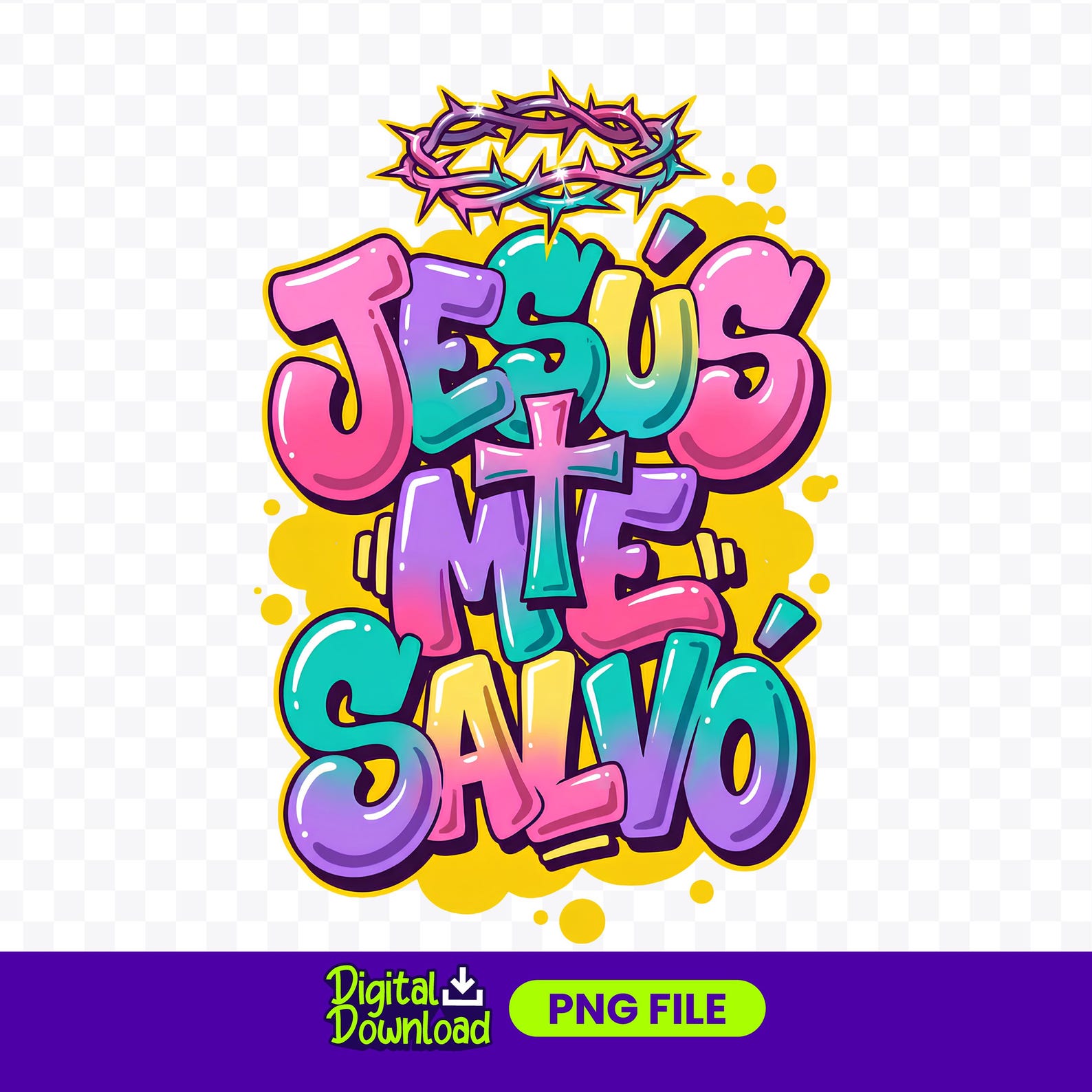 Jesus Me Salvo Png | Spanish Christian Phrases | Religious Quotes ...