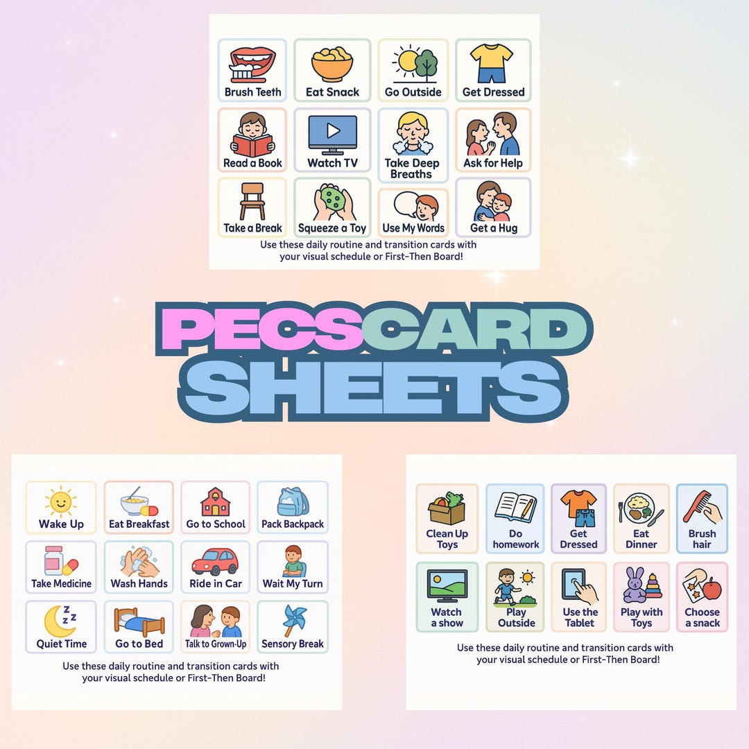 Daily Routine PECS Cards for Kids | Visual Schedule Printable for ...