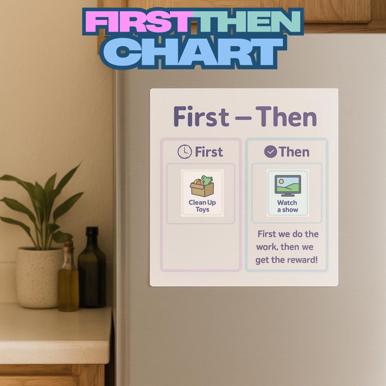 First–then Chart for Kids | Visual Schedule for Autism & ADHD | Daily ...