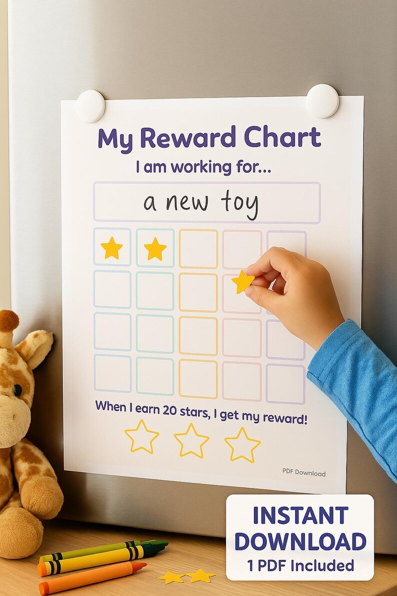 Printable Reward Chart for Kids – Behavior & Chore Tracking Chart ...
