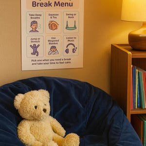 Sensory Break Menu Printable – Calm Down Choice Board for Kids | Autism ...