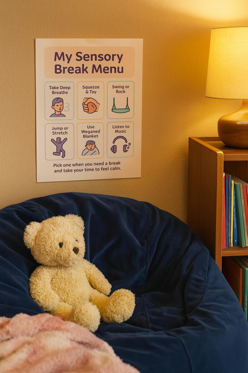 Sensory Break Menu Printable – Calm Down Choice Board for Kids | Autism ...