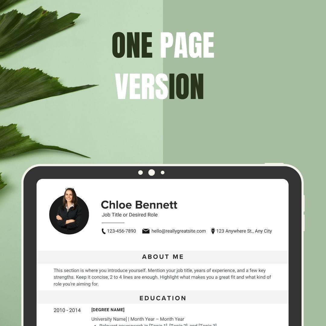 ATS Friendly Resume With Photo ATS Resume Template Clean Elegant Resume ...