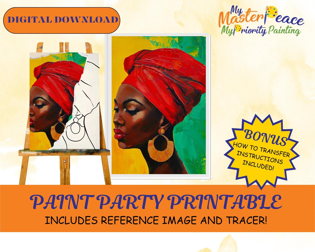 Juneteenth DIY Adult Paint Party Printable Images, Sip and Paint ...