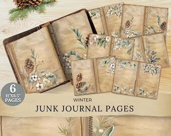 Winter Woodland Junk Journal Ephemera, Winter Botanicals Junk Journal ...