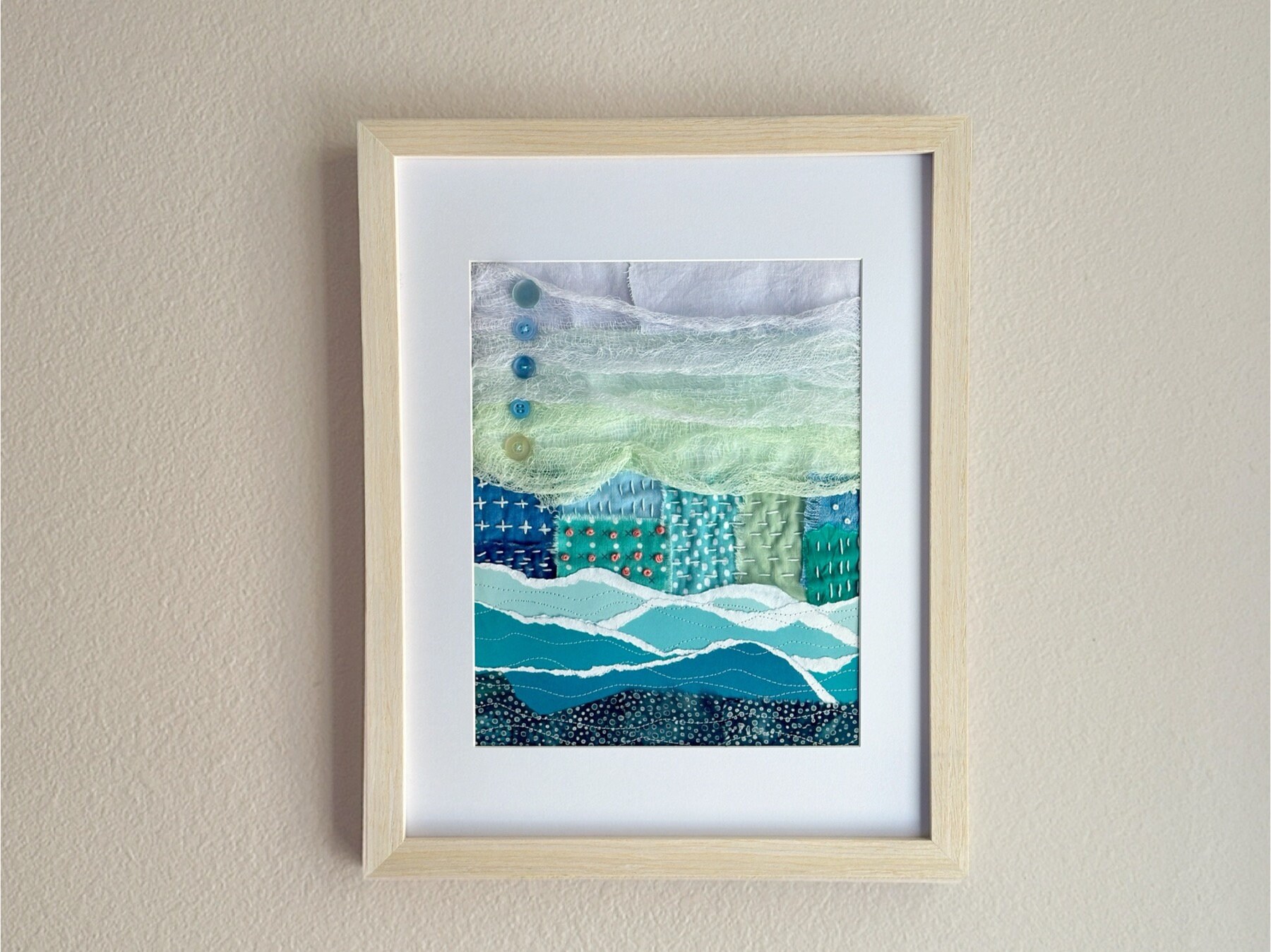 FRAMED Mixed Media Wall Art, Textile Wall Art, Fabric Wall Art ...