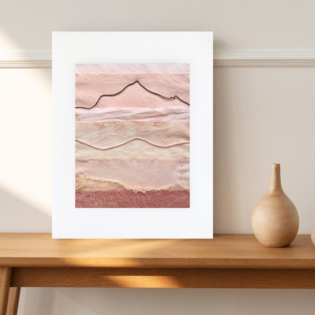 Saharan Sunset Textile Art: 11x14 Mixed Media Collage, Plant-dyed - Etsy