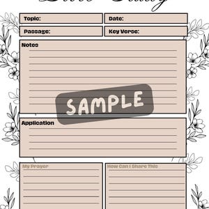 Bible Study Printable Template | Scripture Study Sheet | Faith-based ...