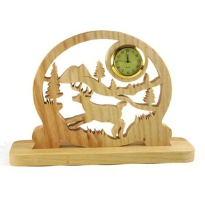 Deer Country Scene Desk or Shelf Clock Handmade From Ash Wood by ...