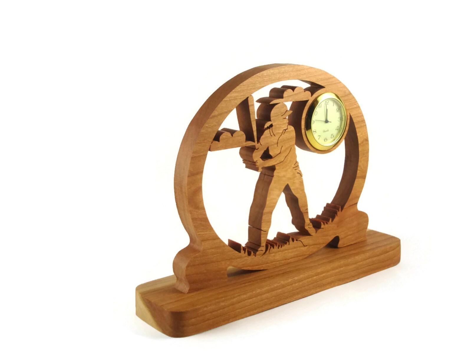 Baseball Desk Clock Handcrafted From Cherry Wood by Kevskrafts - Etsy