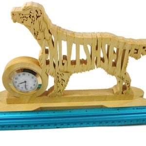 English Setter Wood Quartz Desk Clock Handcrafted From Poplar - Etsy