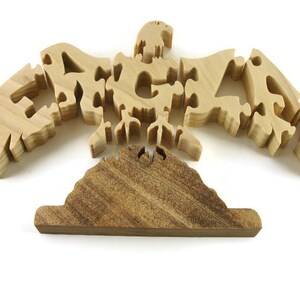 Eagle Scroll Saw Puzzle Handmade From Poplar - Etsy