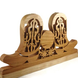 Cowboy Boot Desk Clock Western Time Piece Handmade From Cherry Wood - Etsy