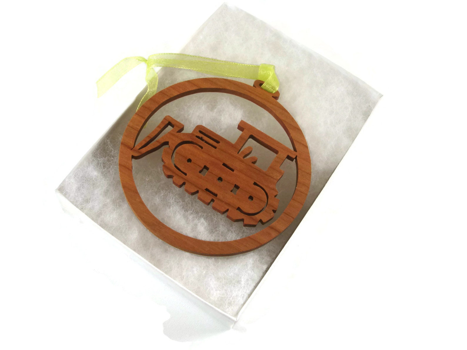Bulldozer Excavator Christmas Ornament Handmade From Cherry Wood by ...