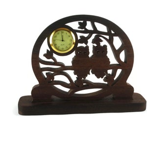 Owls Desk or Shelf Clock Handmade From Walnut Wood by Kevskrafts ...