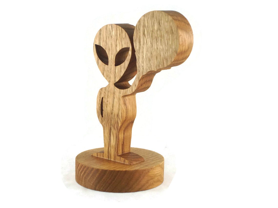 Alien Creature Desk or Shelf Clock Handmade From Oak by | Etsy