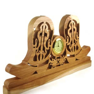 Cowboy Boot Desk Clock Western Time Piece Handmade From Cherry Wood - Etsy