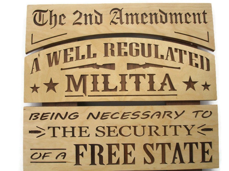 2nd Amendment Wall Hanging Word Art Sign Hand Cut From Birch - Etsy