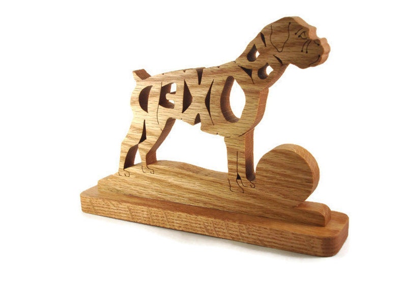 Boxer Dog Un-cropped Ears Desk or Shelf Clock Handcrafted With - Etsy