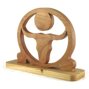 Texas Longhorn Desk Clock Handmade From Cherry Wood BN-4 - Etsy
